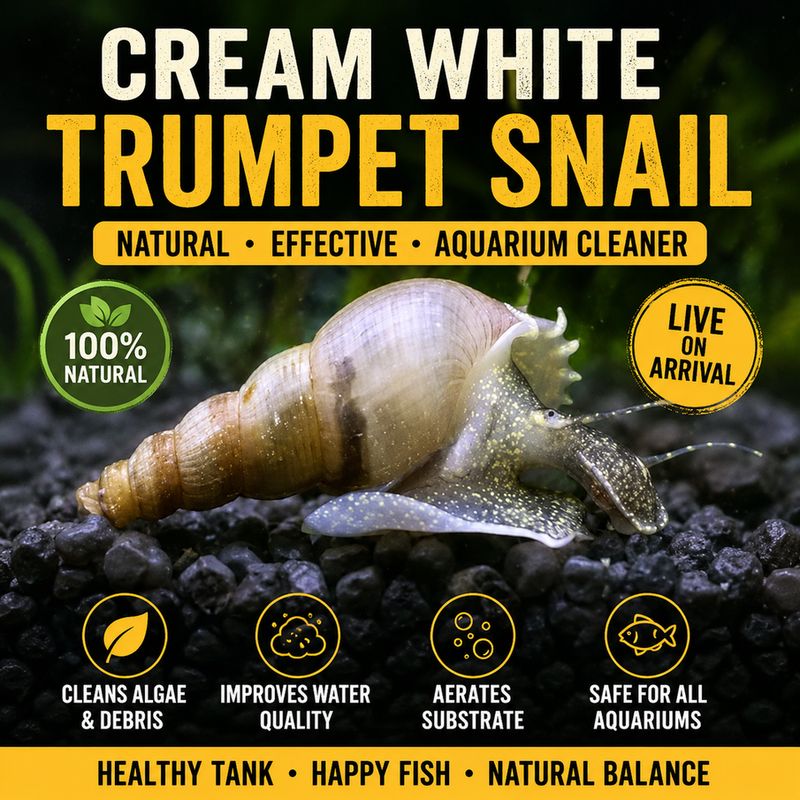 Buy Cream White Trumpet Snail — Natural Aquarium Cleaner | Galaxtic ...