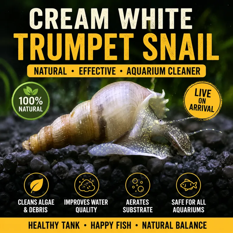 Buy Cream White Trumpet Snail — Natural Aquarium Cleaner | Galaxtic ...